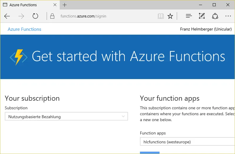 Azure Functions - Teil 1 — Helmbergers